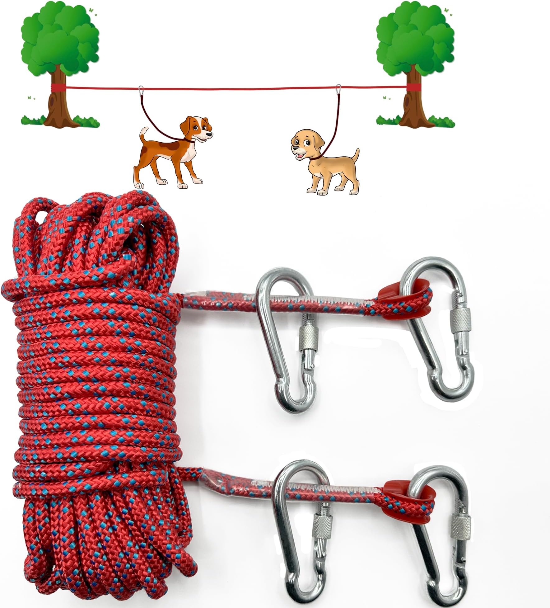 Amazon.com : Senzkon Dog Tie Out Cable for Camping, 50ft Portable Dog ...