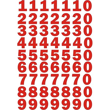 das-label Zahlen Design NO.3 (klein) | rot Vinyl matt | Selbstklebende ...
