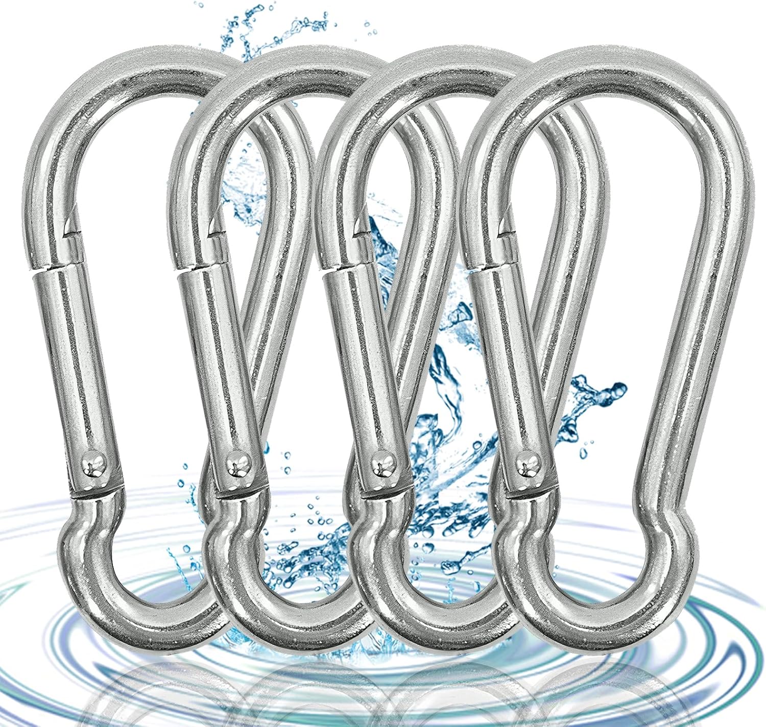 Movstriker 4 Pcs 304 Stainless Steel Carabiner Clips, Heavy Duty Snap ...