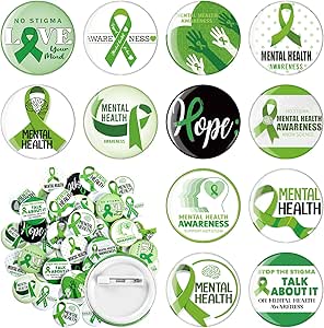 Amazon.com: 48 Pcs Mental Health Awareness Mini Buttons 1.26 Inches ...