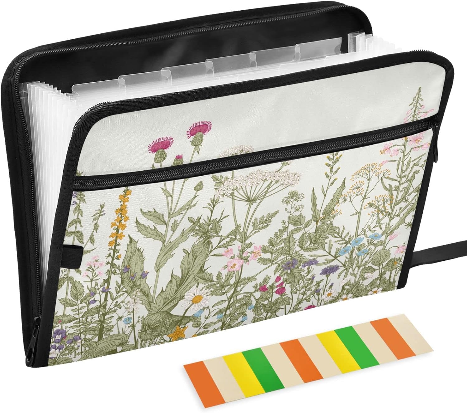 Amazon.com : Flowers Leaves Expanding File Folder with Sticky Labels 13 ...