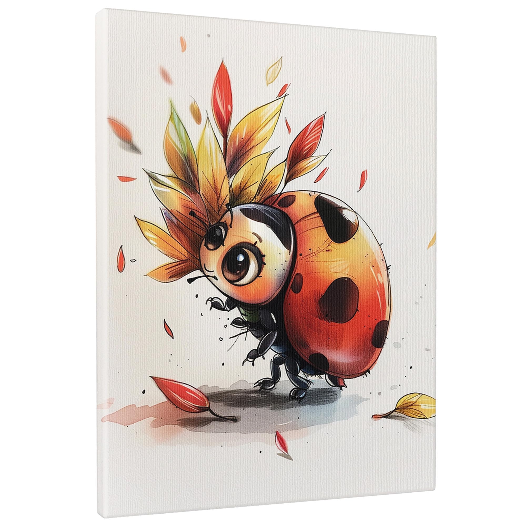 Cute Ladybug Canvas Painting Canvas Print Cute Baby Fairy And Ladybug