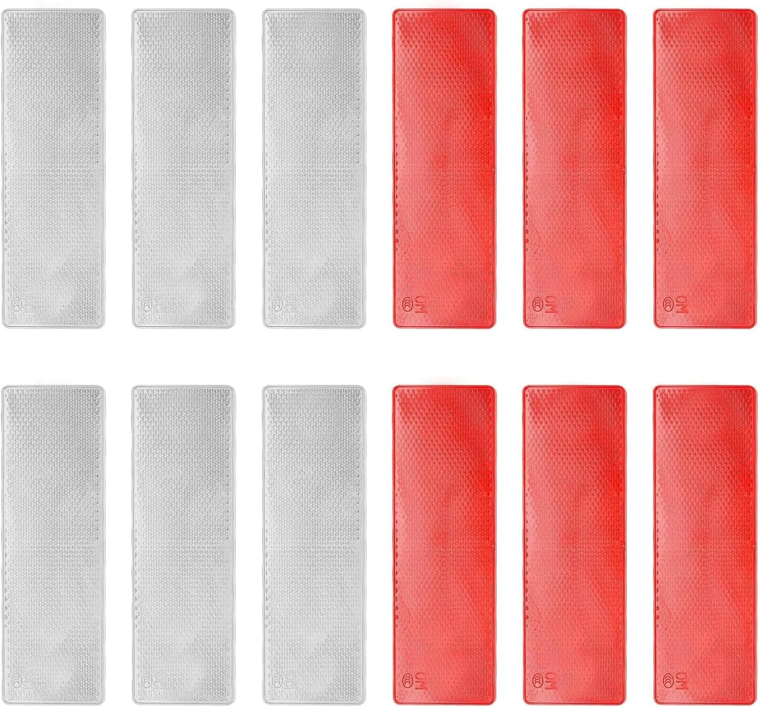 12Pcs Reflectors for Gate Posts, Rectangular Driveway Reflectors, Self ...