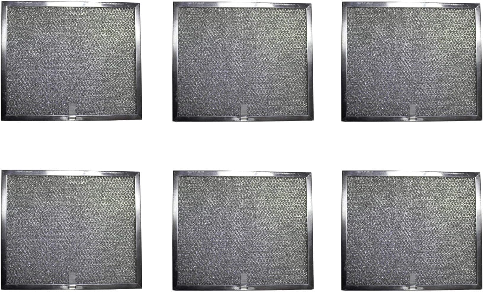 Aluminum Replacement Range Hood Filter 9-7/8 x 11-11/16 x 3/8 (6-Pack ...