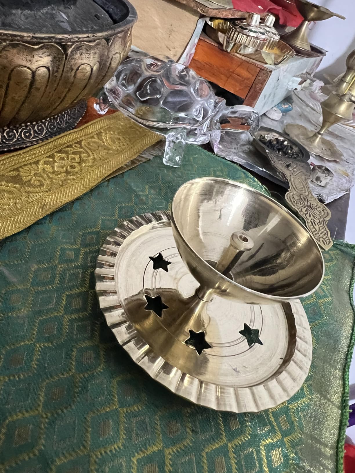 Buy Ein Sof Diya Glass Cover Only - Big Size Borosilicate Deepam Glass ...