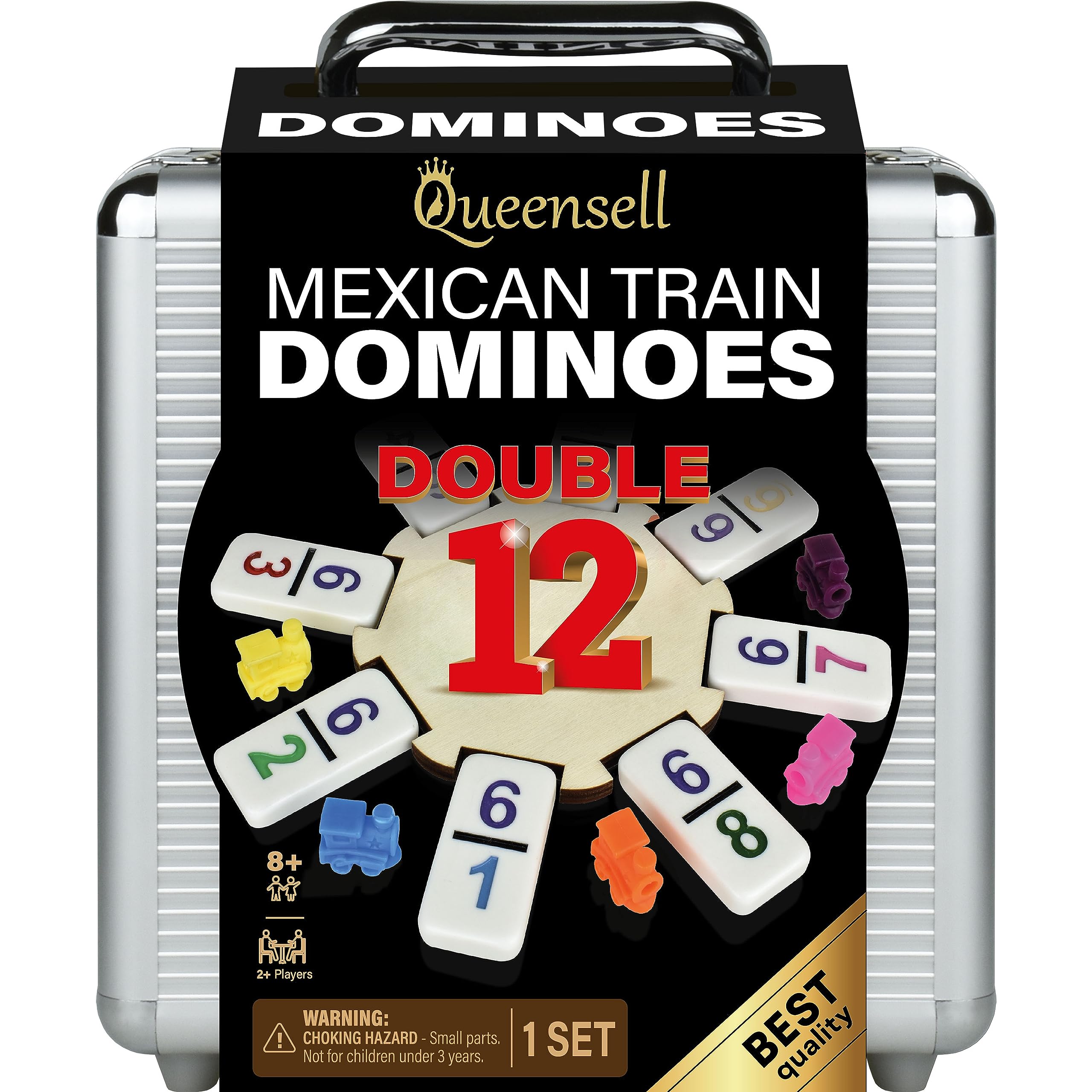 Amazon.com: Queensell Mexican Train Dominoes Set with Numbers, Double ...