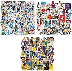 Amazon.com: 200pcs Soccer Star Player Stickers Waterproof Vinyl ...