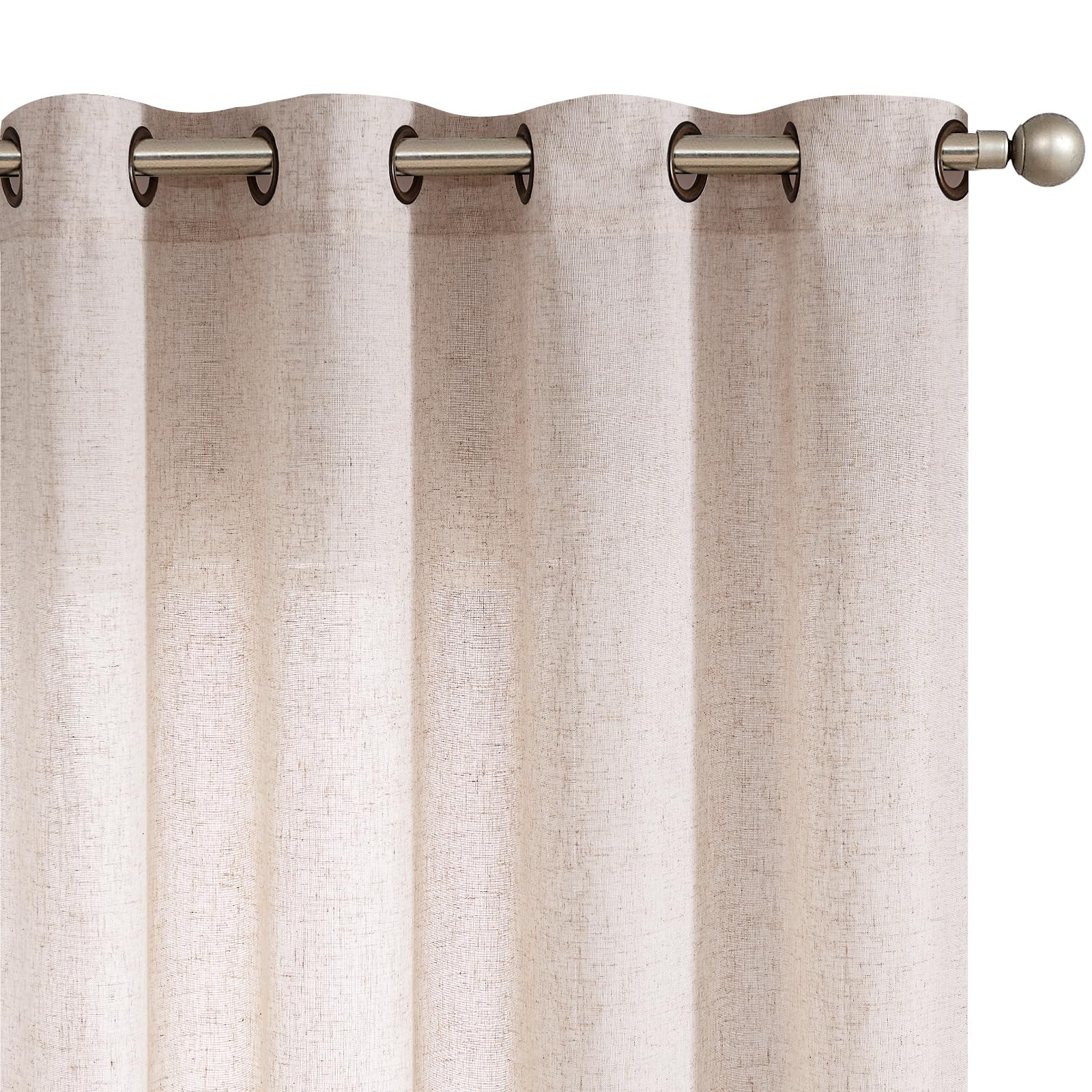 Amazon.com: jinchan Linen Tan Curtain 100 Inch Extra Wide for Patio ...