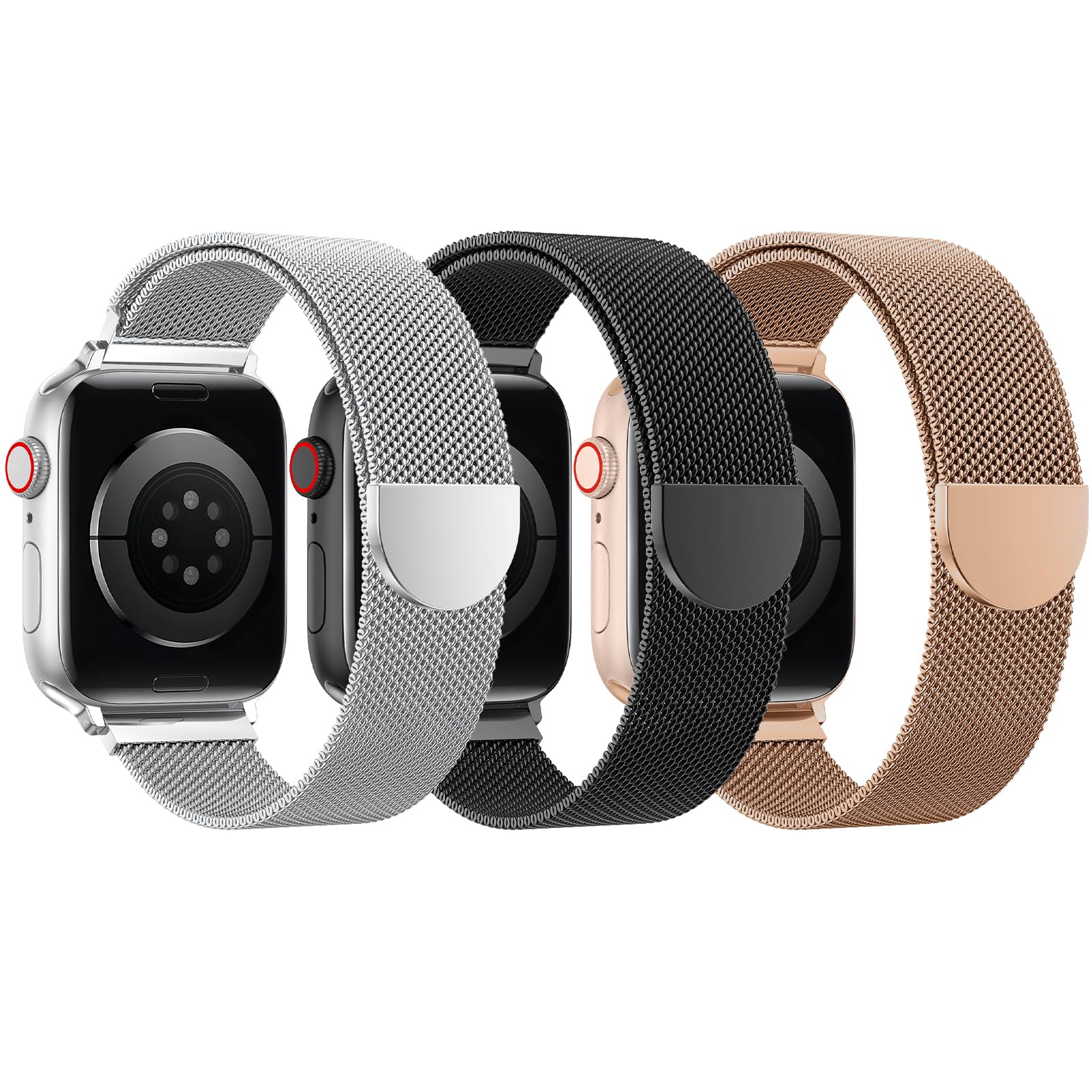 Amazon.com: BELONGME 3 Pack Mesh Loop Compatible with Apple Watch Bands ...