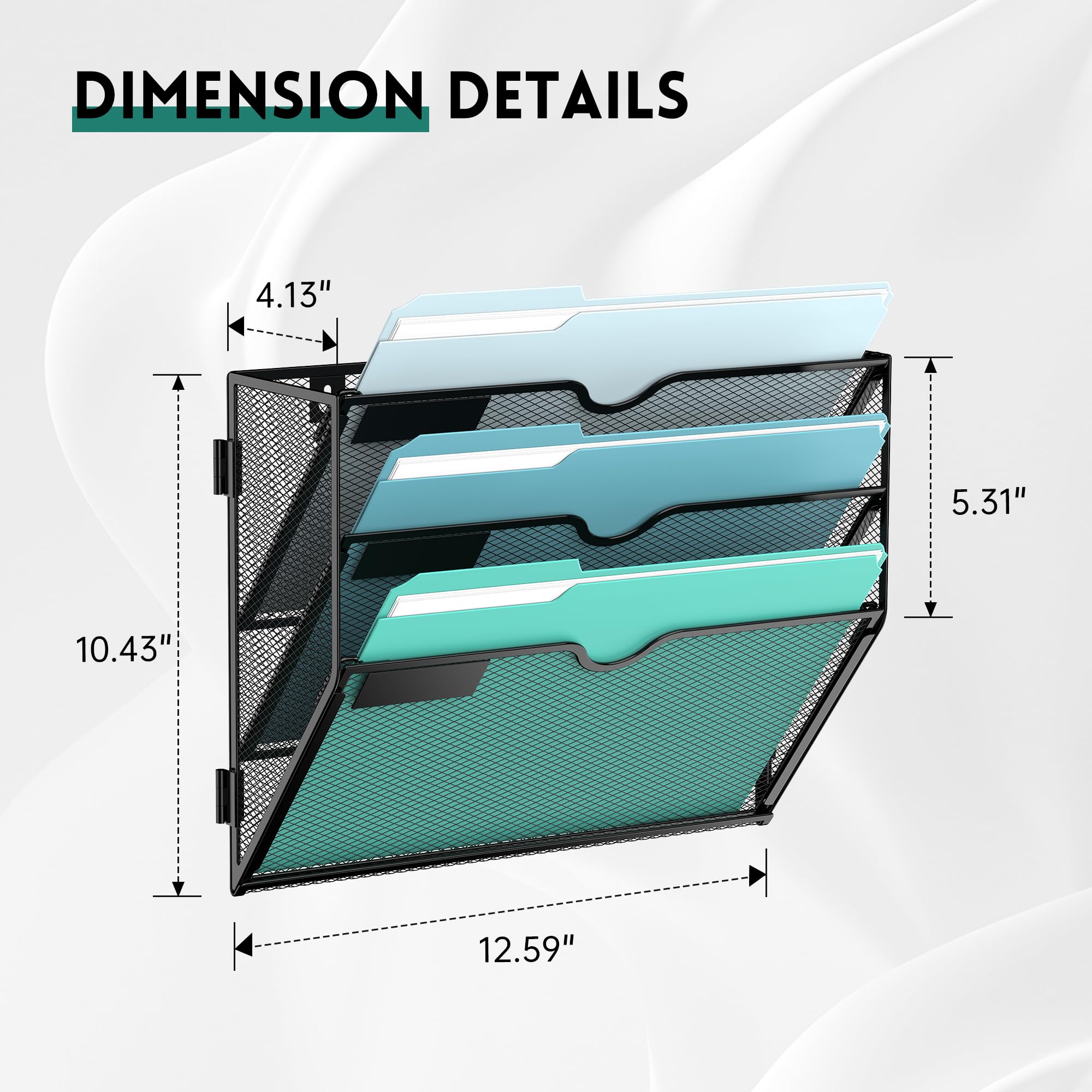 SUPEASY 3-Tier Wall File Organizer, Assembly Needed, Hanging Wall Files ...