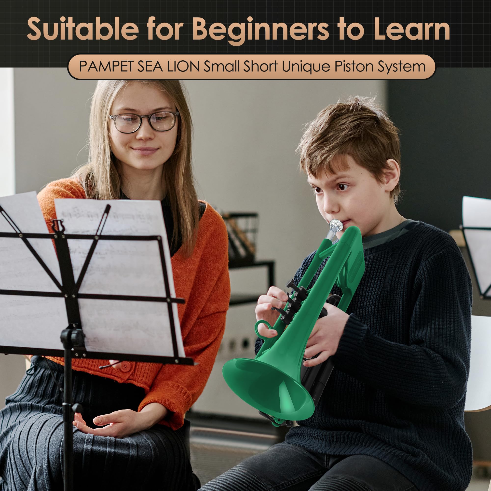 Snapklik.com : PAMPET SEA LION Professional Plastic Bb Trumpet Set For ...