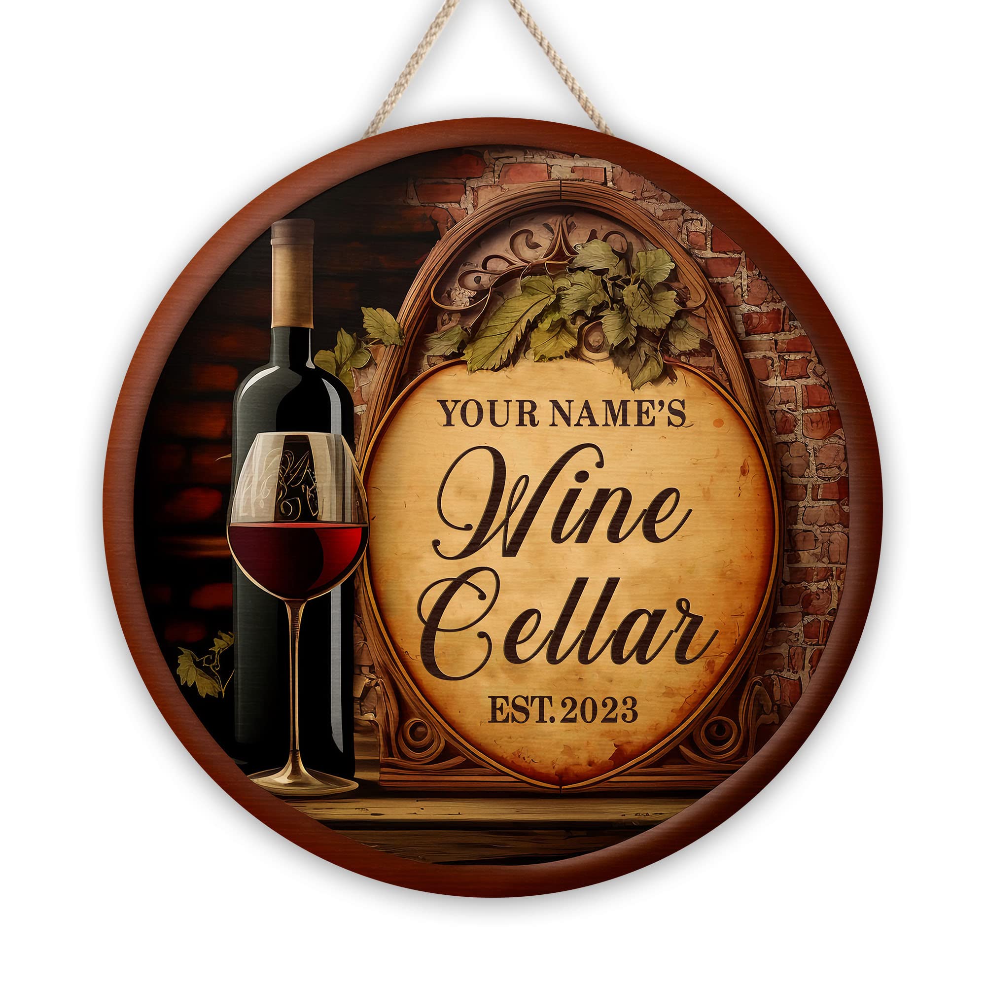 Amazon.com: WODORO Custom Wine Cellar Wood Sign Wall Plaque Cocktail ...