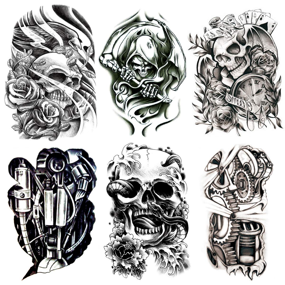 Mechanical Skull Drawing