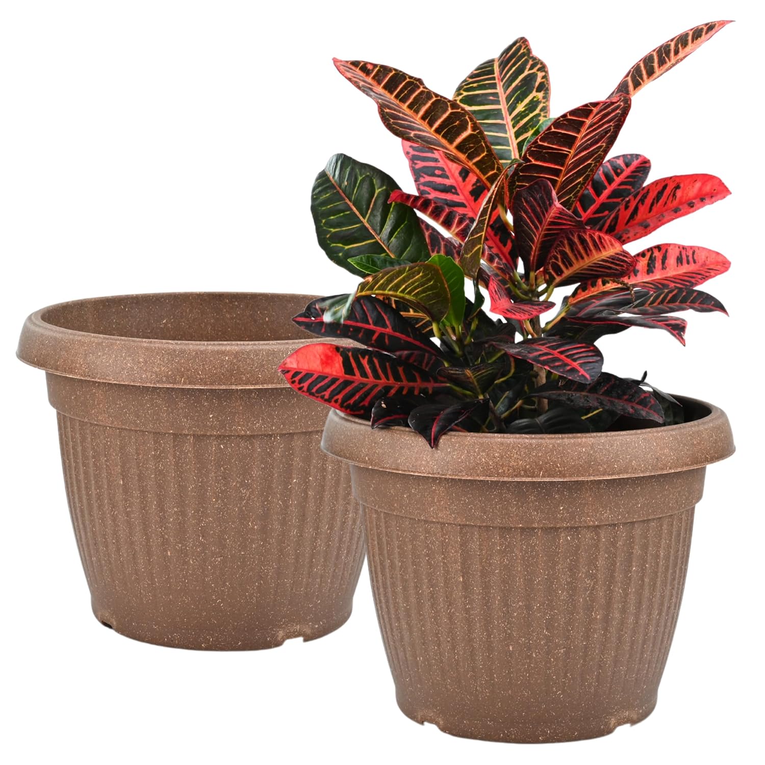 Eha Earth Friendly BellaRound 10 inch Pots for Plants | Set of 2 ...