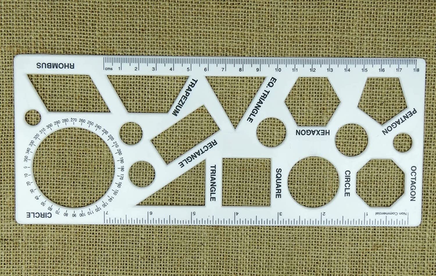Buy FIRST CLICK 17 Different Shapes Stencil with Ruler Attached 24x9.8 ...