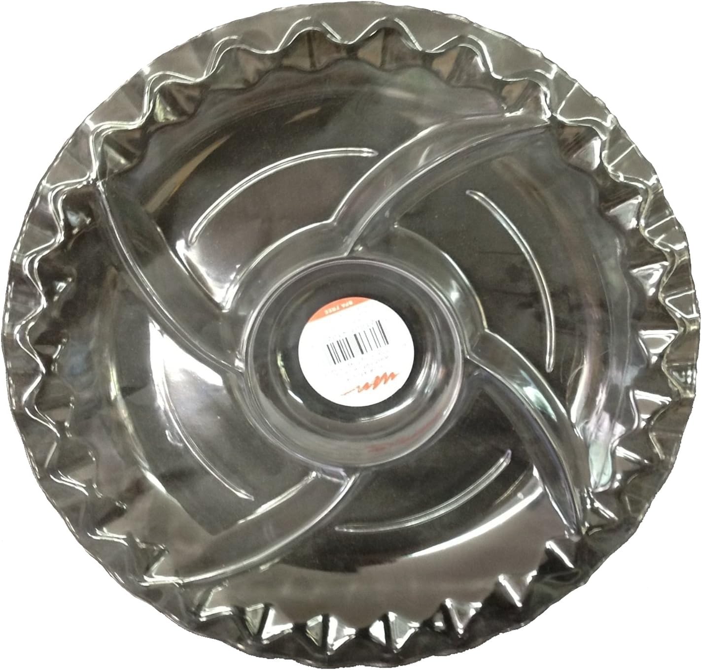 Amazon.com: 3 Clear Plastic Round Serving Trays 12 Inch Diameter with 5 ...