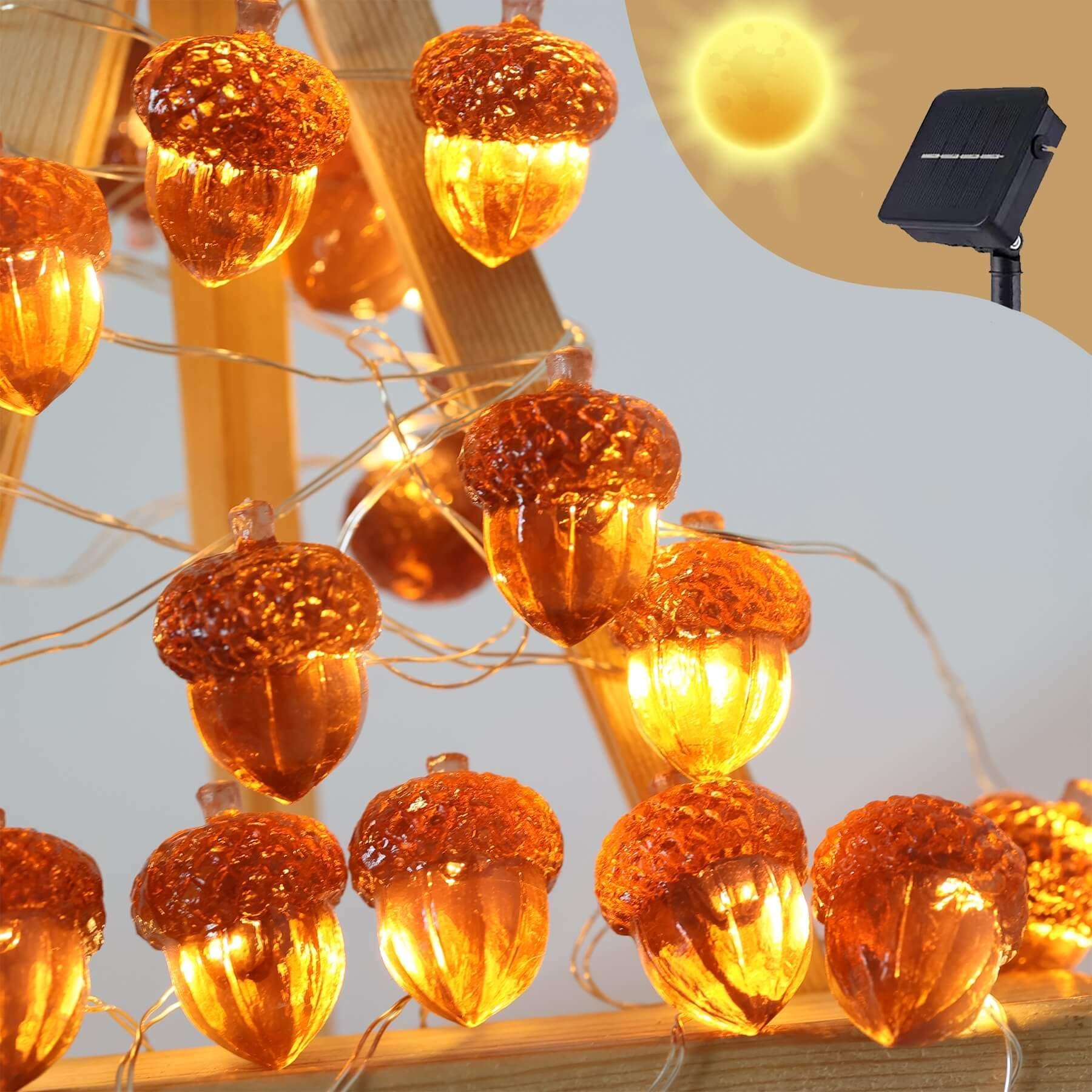 Solar Lights for Outside Fall Acorn Lights Outdoor Garden Decor Acorn ...