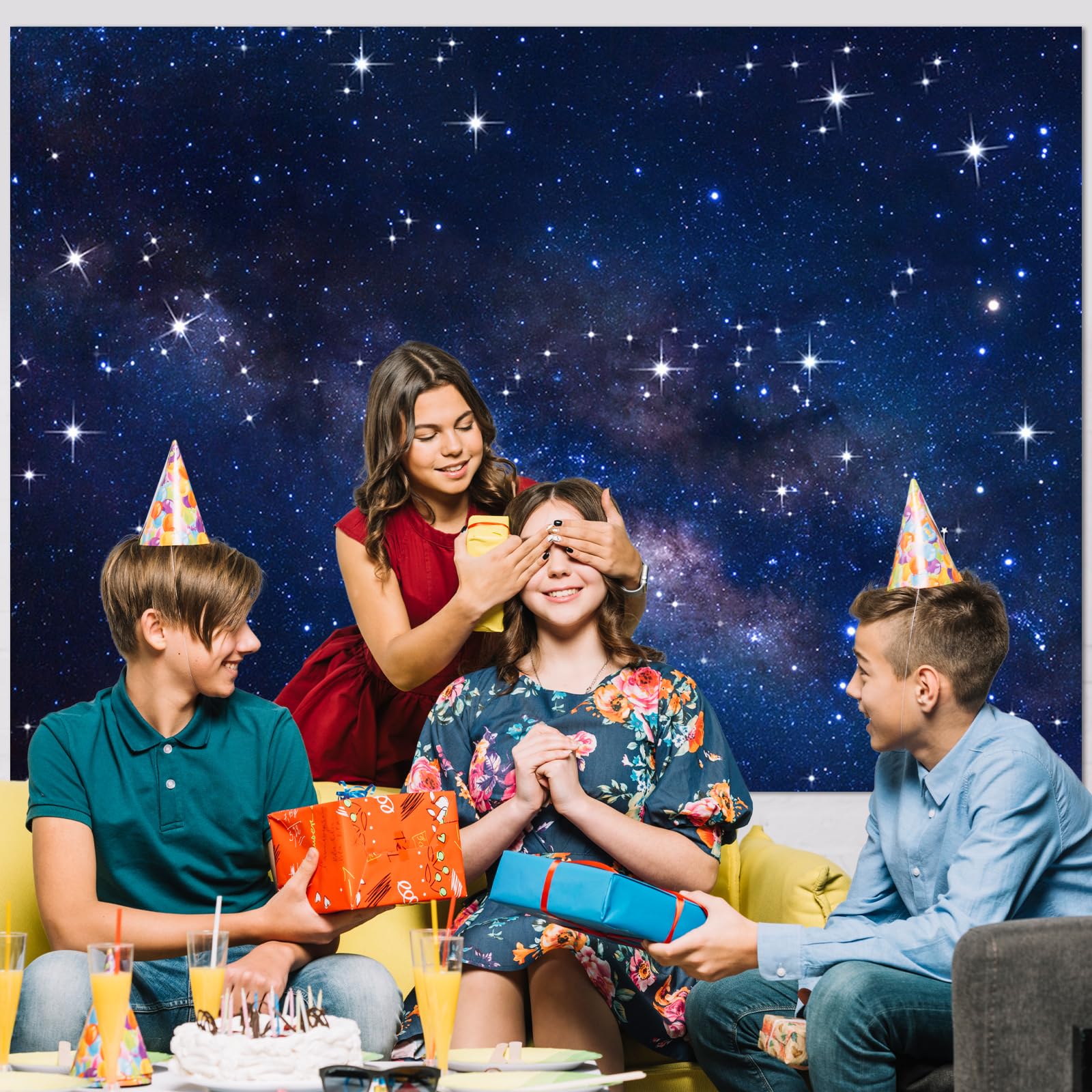 Outer Space Backdrop XMJJKUF Starry Night Sky Star Backdrop Universe ...