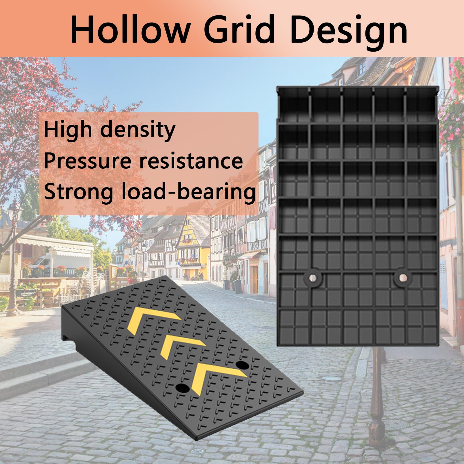 Snapklik.com : Rubber Curb Ramp, 6" Rise Height Driveway Ramp, 44000 ...