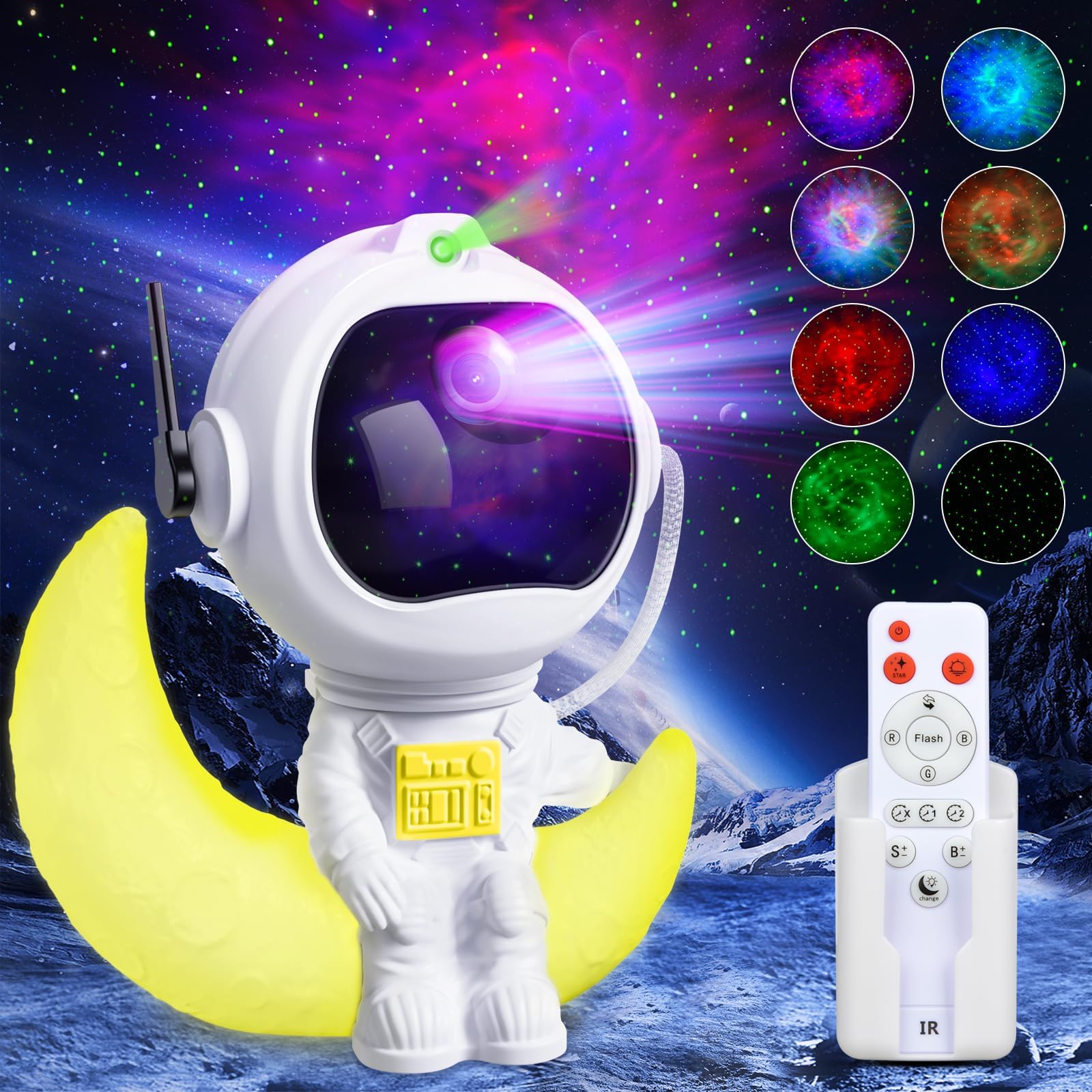 Astronaut Galaxy Projector Star Light - 8 Nebula Modes Spaceman ...