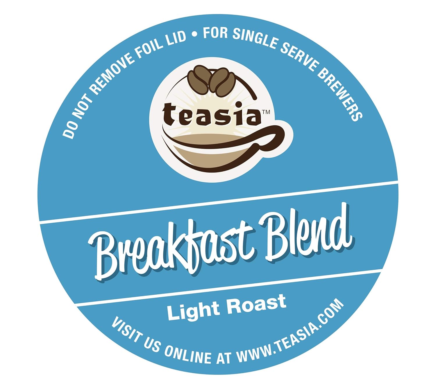 Amazon.com: Teasia Coffee Pods, Breakfast Blend Light Roast (48 single ...