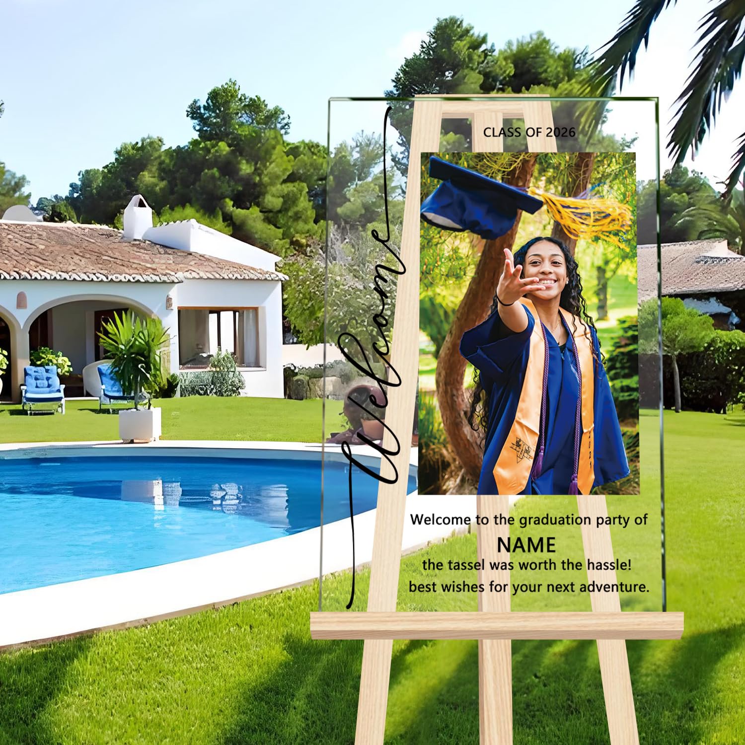 Snapklik.com : Dicodes Personalized Graduation Acrylic Welcome Sign
