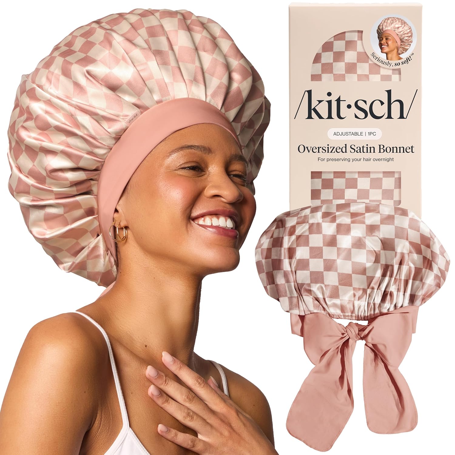 Amazon.com: Kitsch XL Satin Bonnet for Sleeping - Softer Than Silk ...