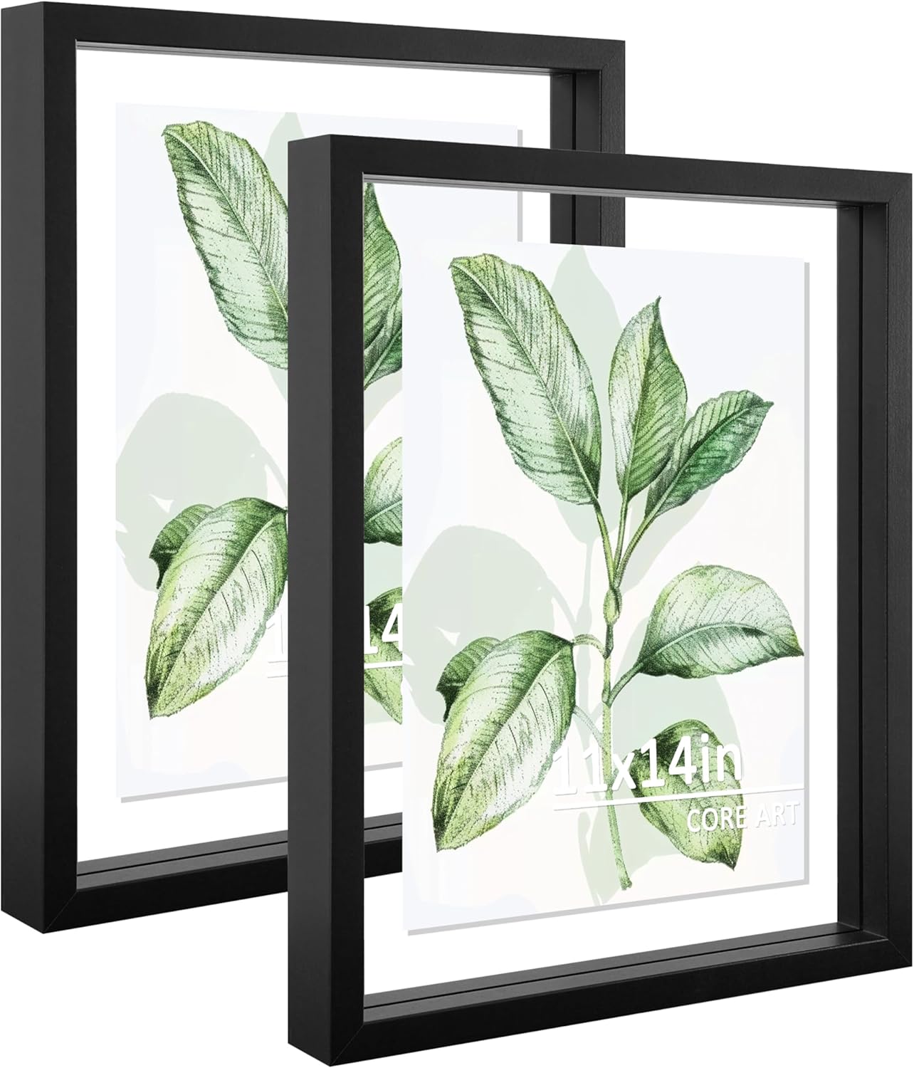 Amazon.com - CORE ART 11x14 Floating Picture Frame Set of 2,Double ...