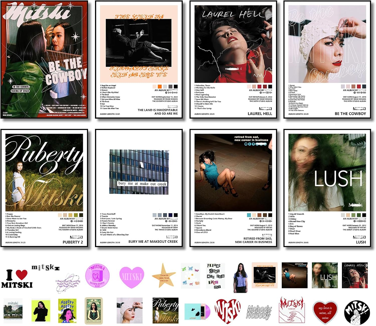 Amazon.com: CanlyArt Mitski Poster 8 Pcs, 8 * 11 inch, with 25 Pcs ...