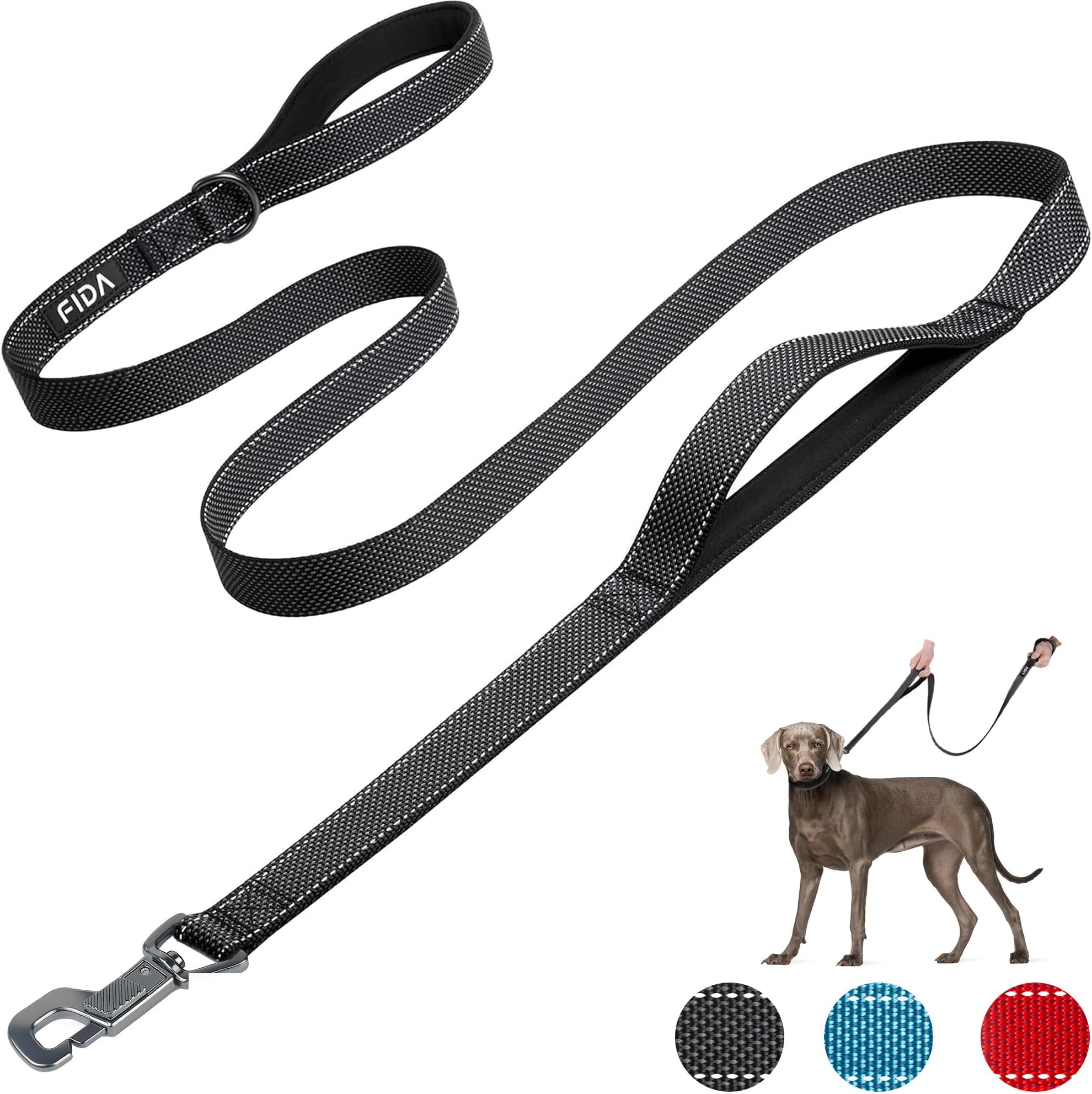 Fida Heavy Duty Dog Lead for Medium/Large Dogs, 1.8M / 6FT Double ...