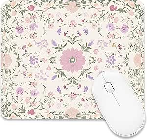 Amazon.com: BLYKVGHQ Square Mouse Pad Watercolor Pink Floral Mousepad ...