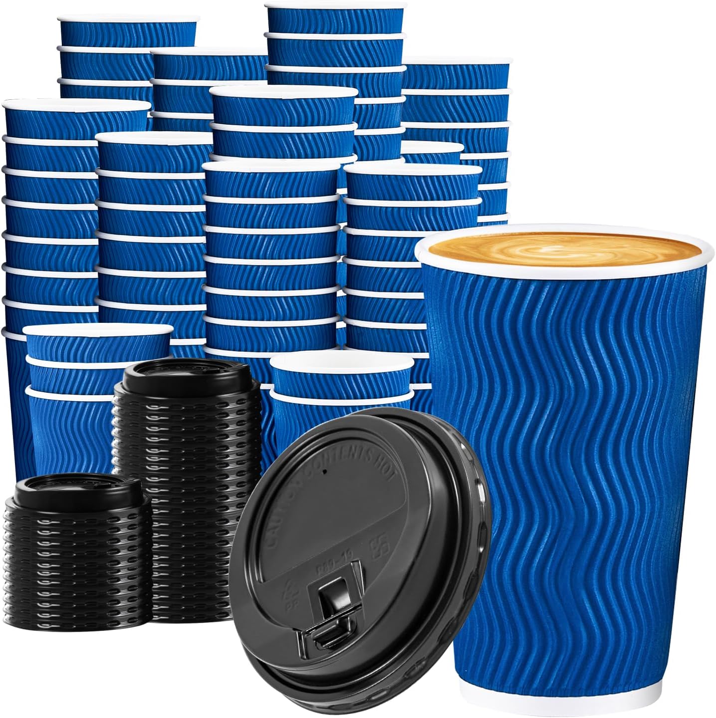 Amazon.com: Lamosi Coffee Cups 16OZ 60 PACK, Disposable Coffee Cups ...