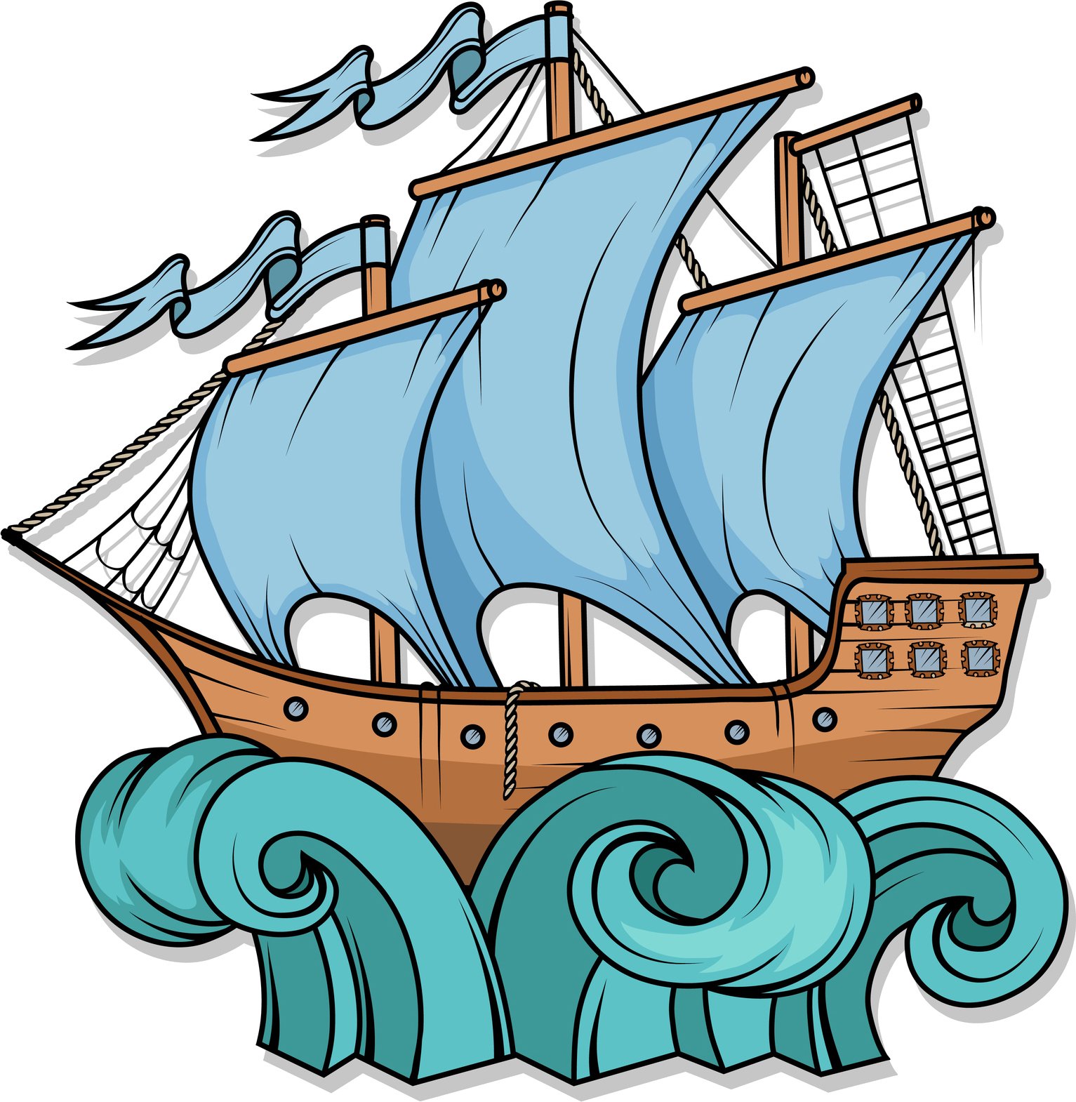 Simple Cartoon Ship