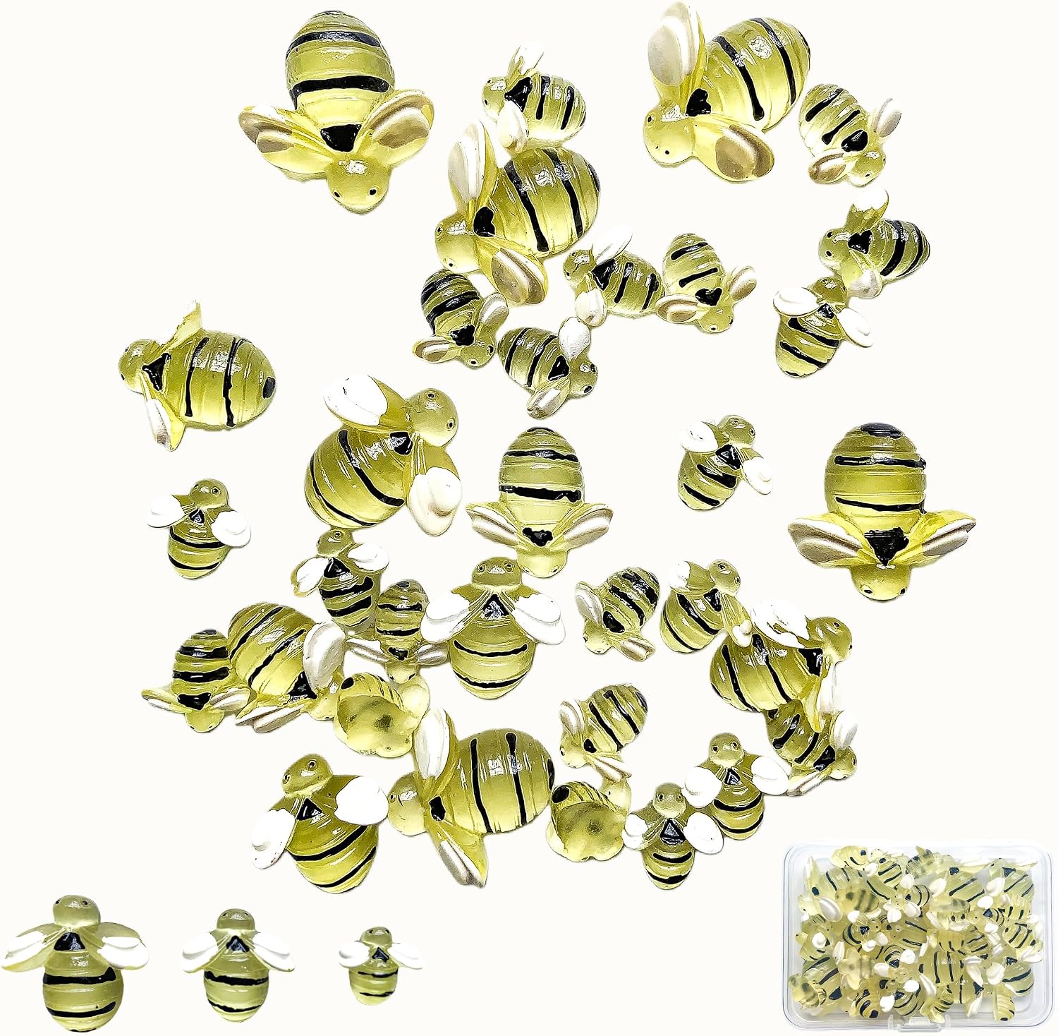 Amazon.com: 35Pcs Kthlpoi Tiny Glow in The Dark Luminous Resin Bees for ...
