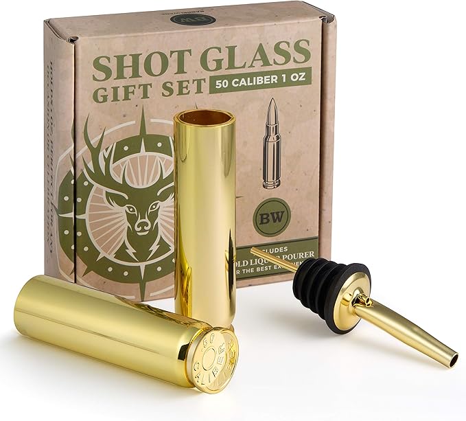 BarrelWare Premium Metal | 50 Cal Shot Glasses | Shot Glass, Bullet ...