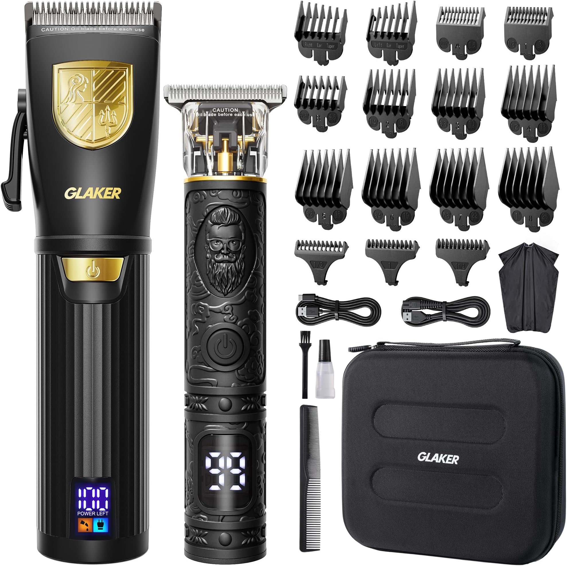 Amazon.com: GLAKER Hair Clippers for Men Professional, Cordless ...