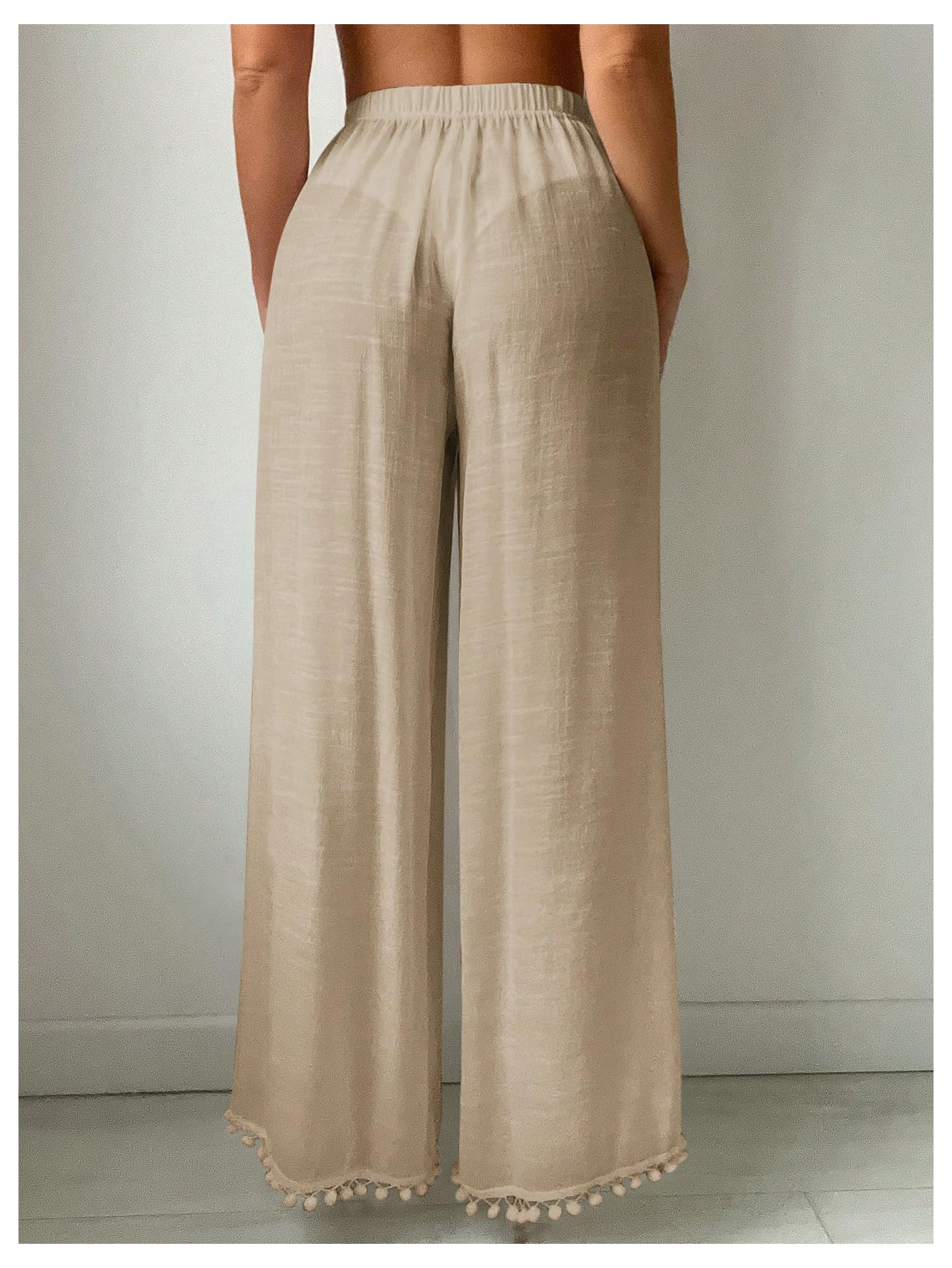 Snapklik.com : Womens Drawstring Waist Slit Bathing Suit Cover Up Swim ...