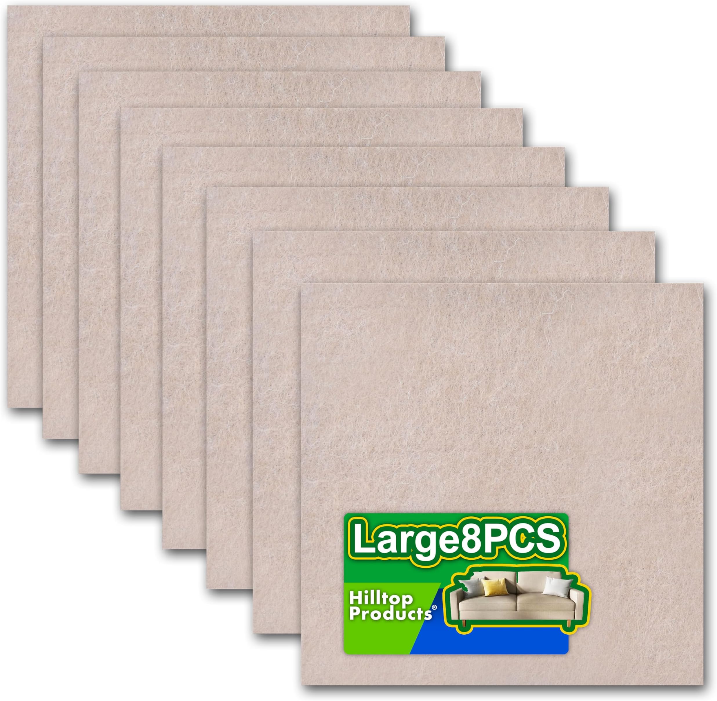 8 Pack - Ivory Self Adhesive Square Furniture Felt Pad Surface ...