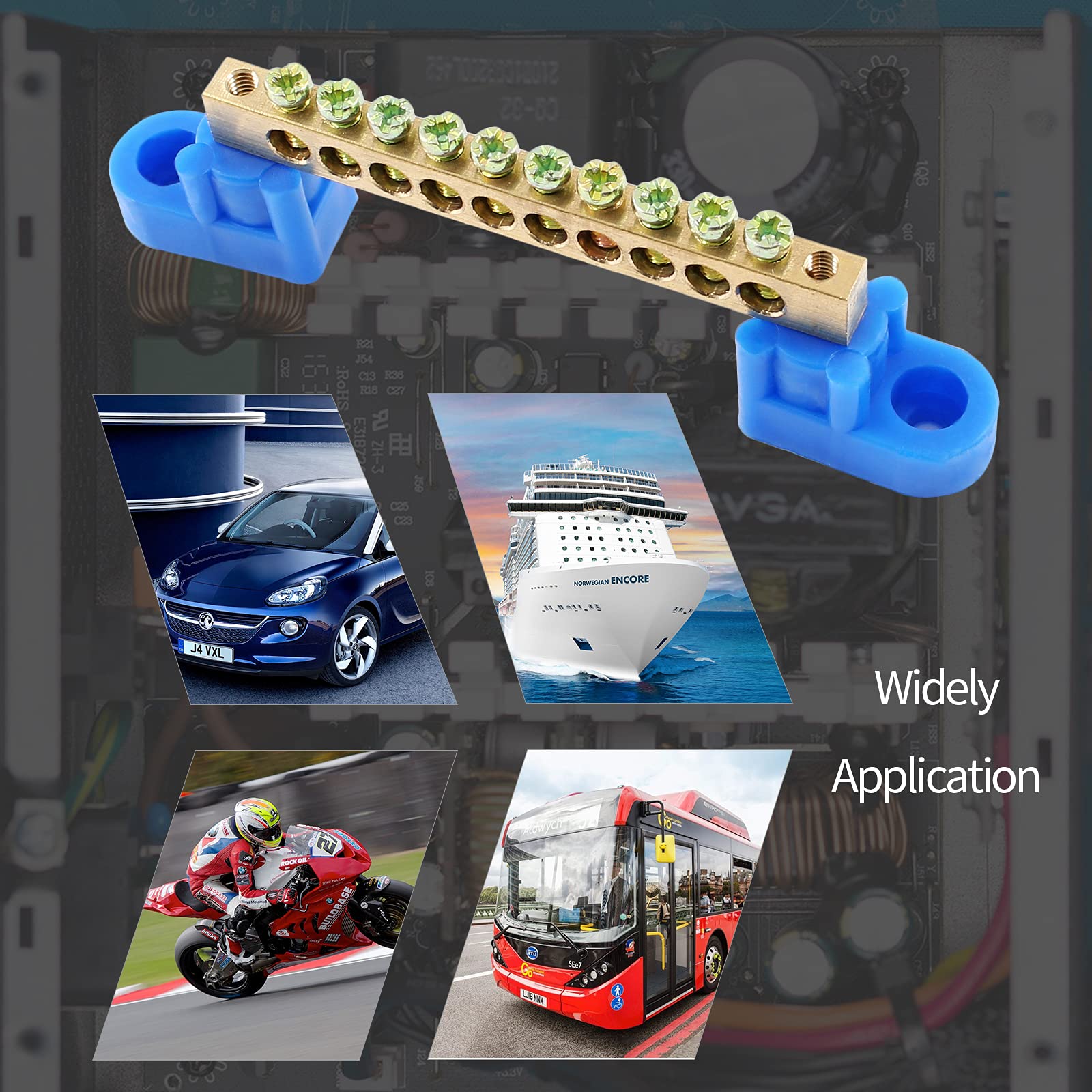 Snapklik.com : Uenhoy 5 Pcs Terminal Bus Bar 10 Positions Brass Wire ...