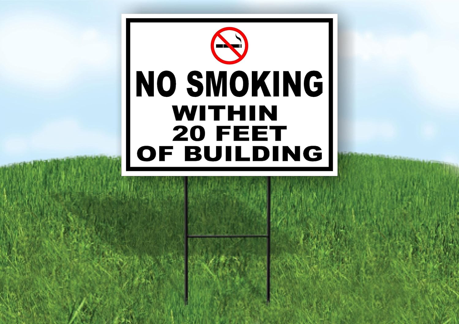 Amazon.com : Double Sided Sign NO SMOKING WITHIN 20 FEET OF BUILDING ...