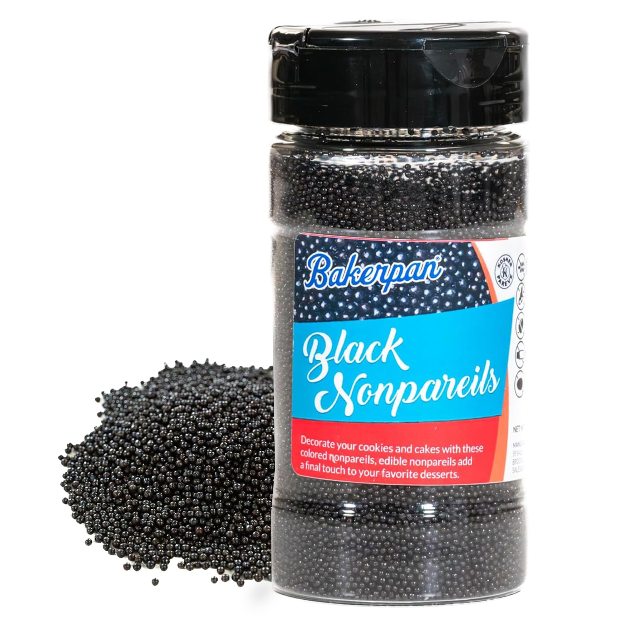 Snapklik.com : Bakerpan Black Nonpareils Sprinkles - 7 Ounces Black ...