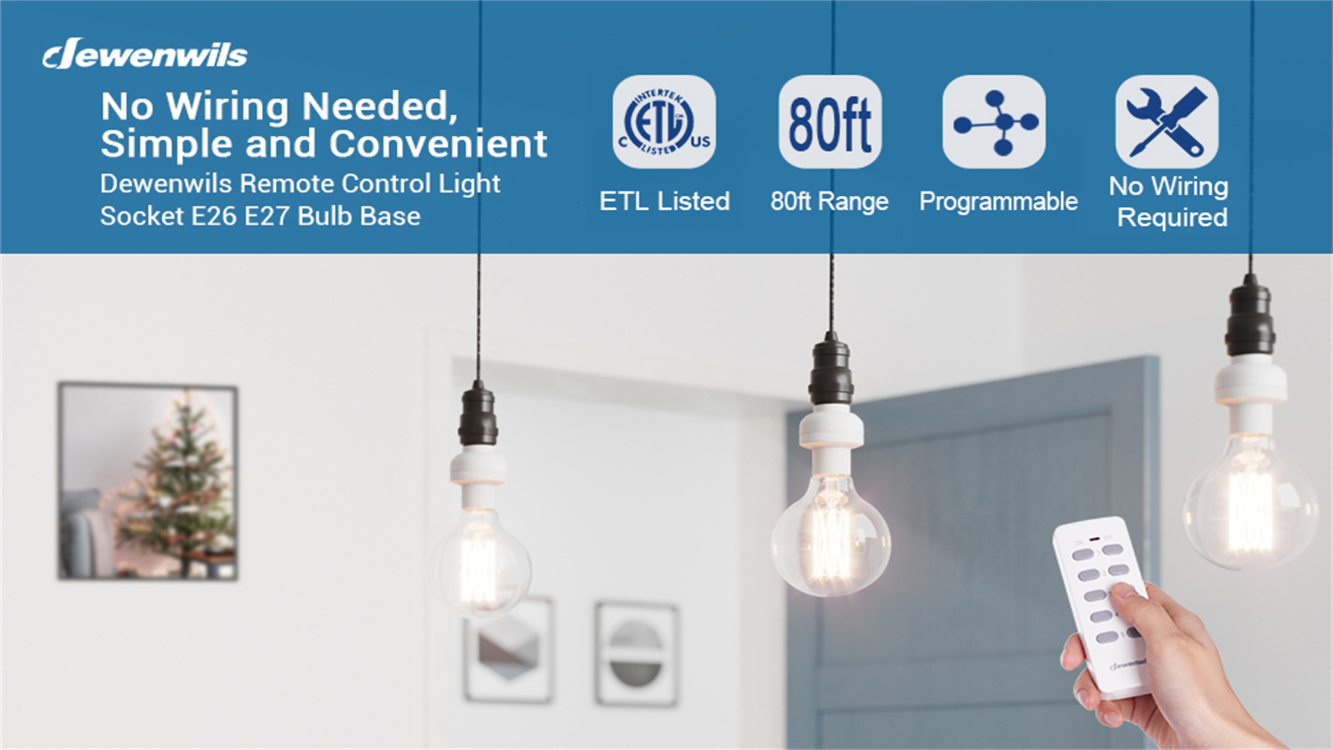 Watch DEWENWILS Remote Control Light Socket E26 E27 Bulb Lamp on Amazon ...