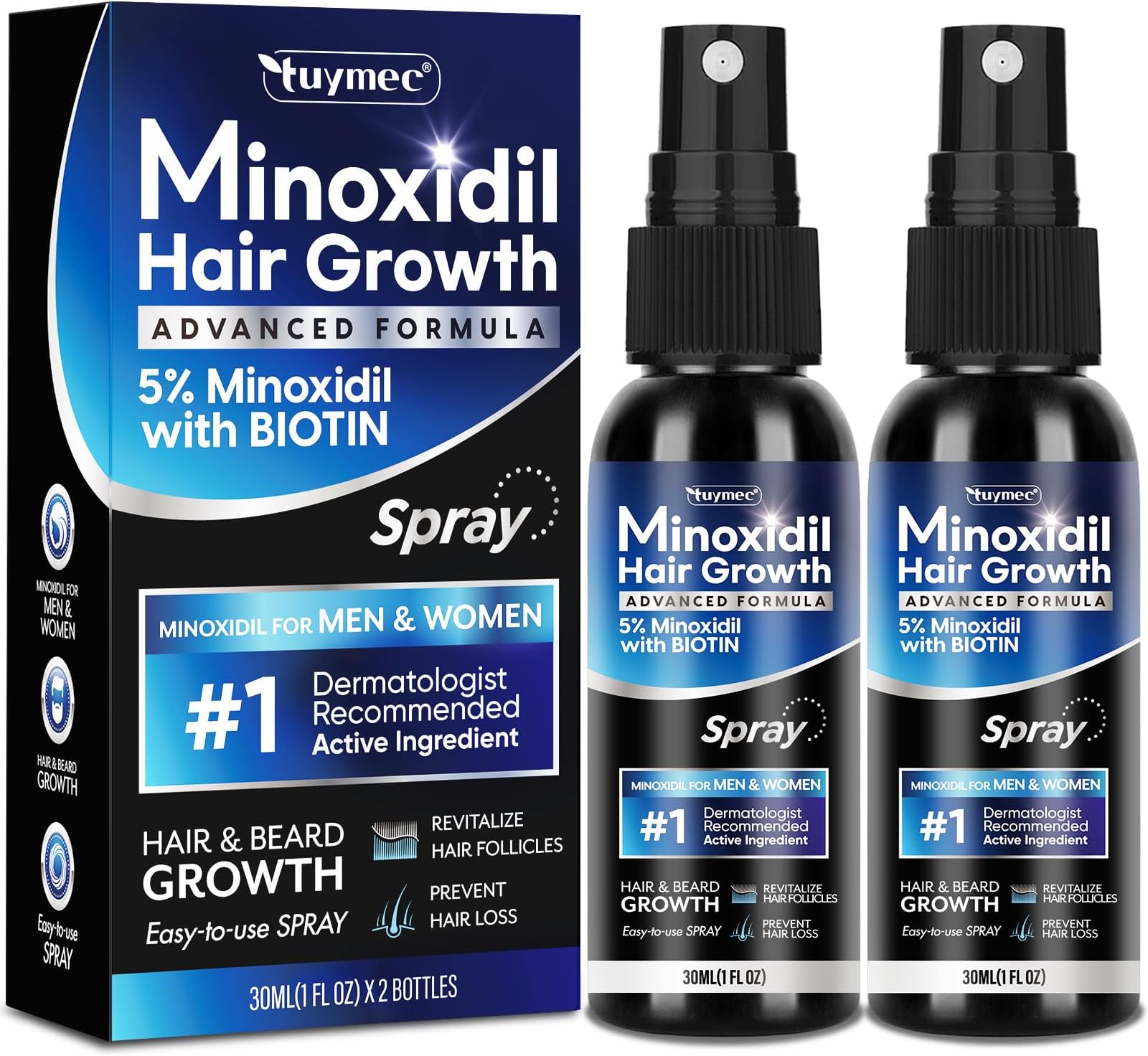 Amazon.com : 5% Minoxidil Spray 2PCS, Minoxidil for Women Hair Growth ...