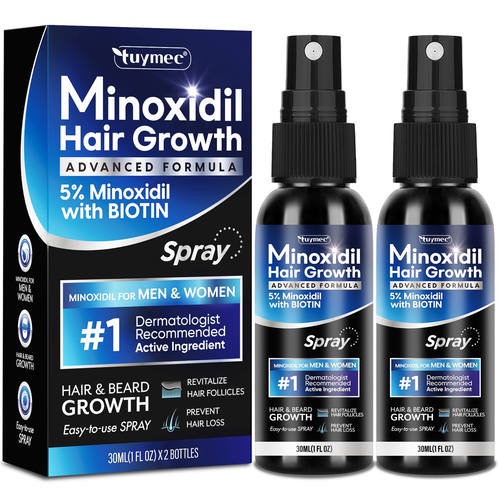 Amazon.com : 5% Minoxidil Spray 2PCS, Minoxidil for Women Hair Growth ...