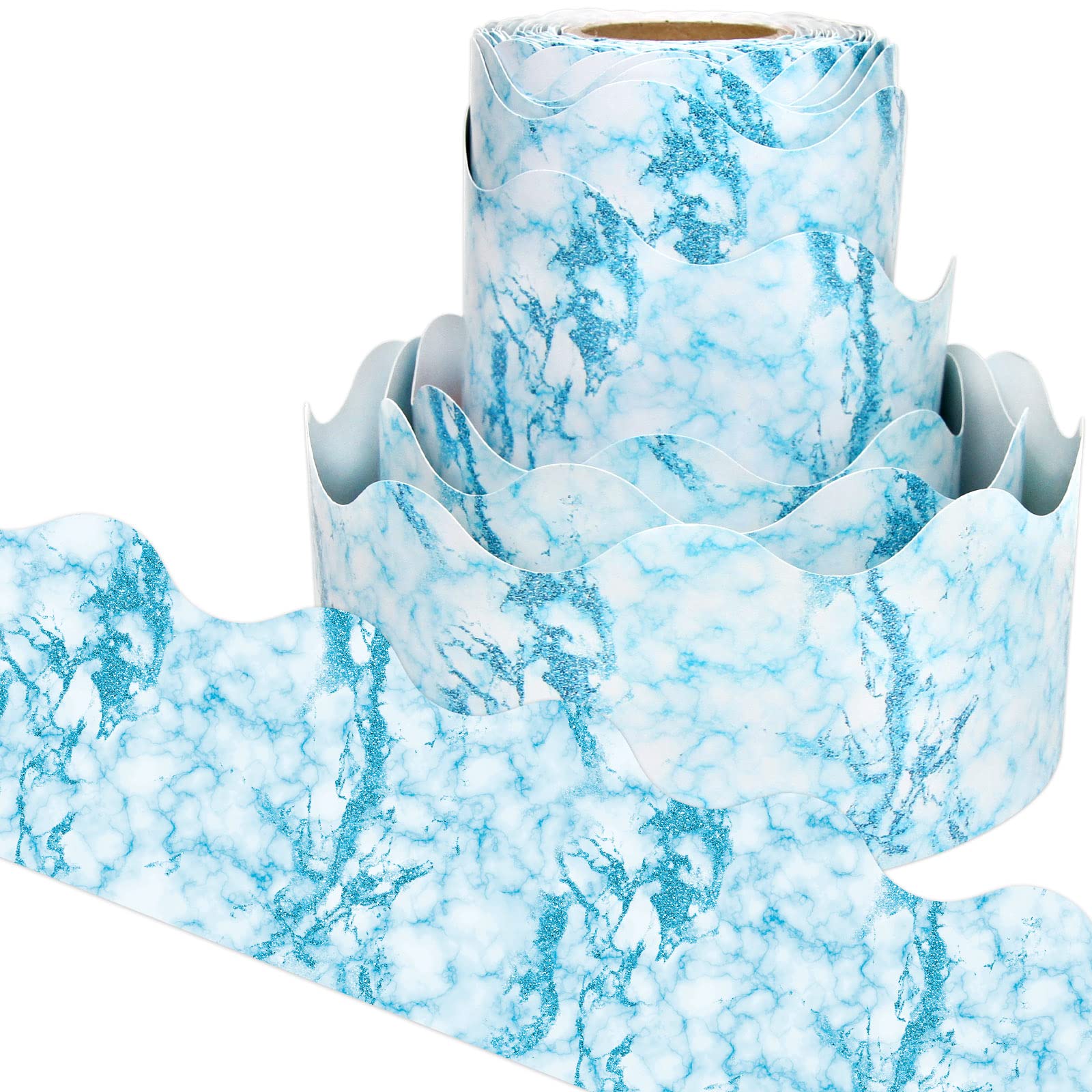 Amazon.com: Blue Bulletin Board Borders Ocean Scalloped Border Trim ...