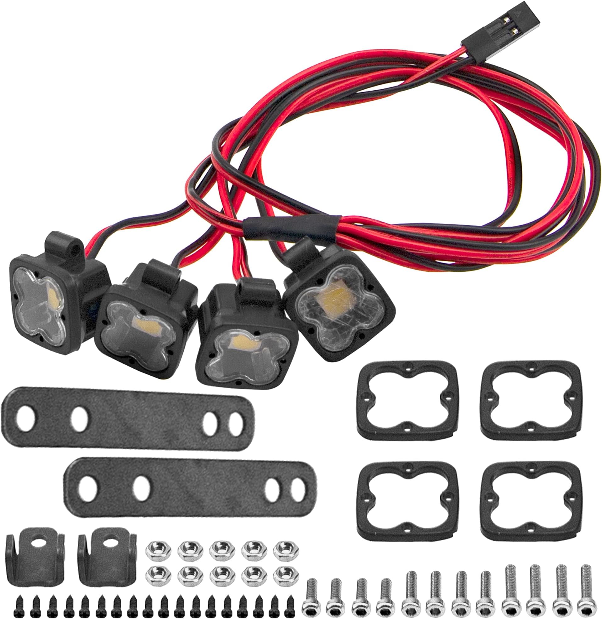 Amazon.com: HIRCQOO RC Crawler Bumper Light LED Headlight Spotlight w ...