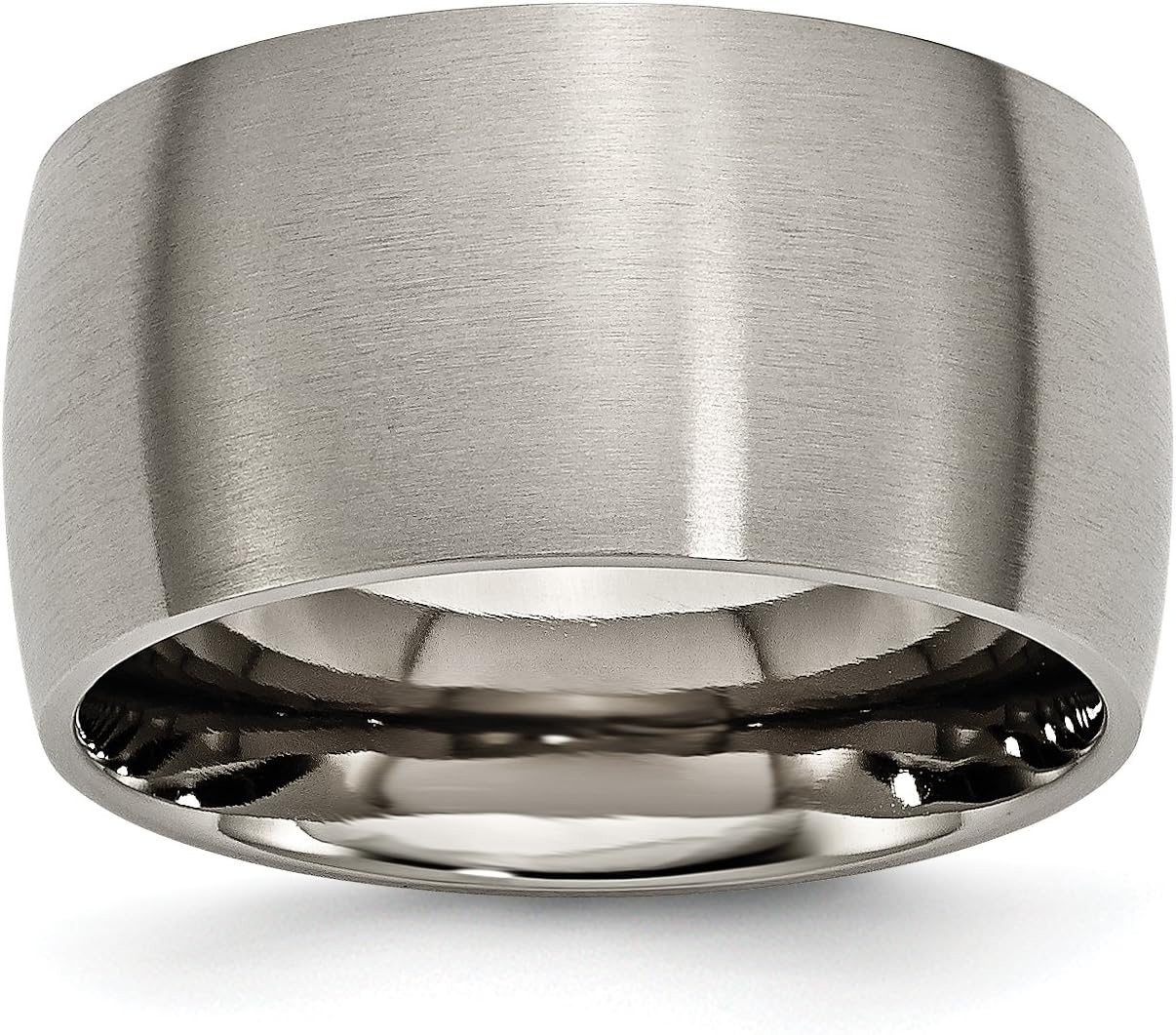 Mens 12mm Brushed Titanium Wedding Band Ring|Amazon.com