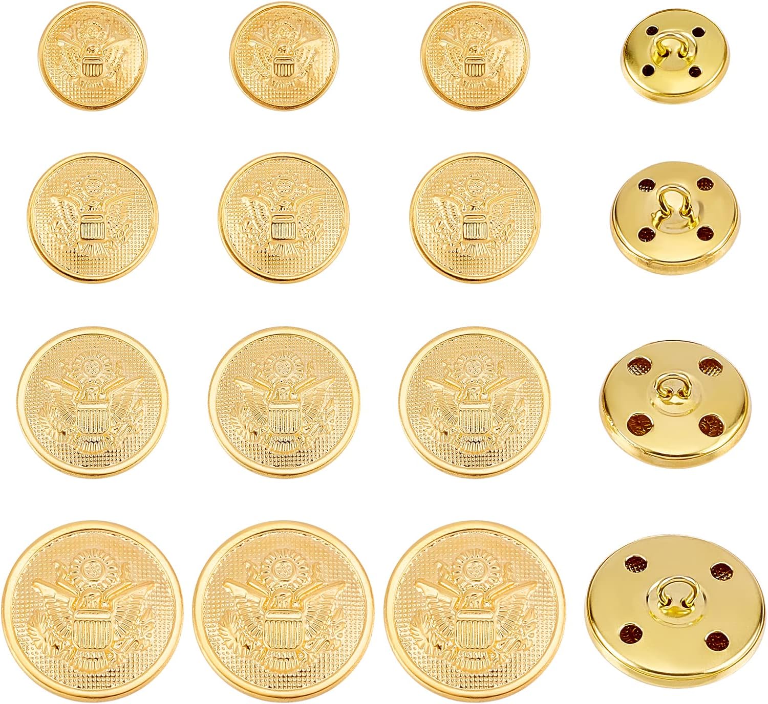 milaosk 50 Pcs Metal Blazer Button, Golden Metal Suit Button Vintage ...