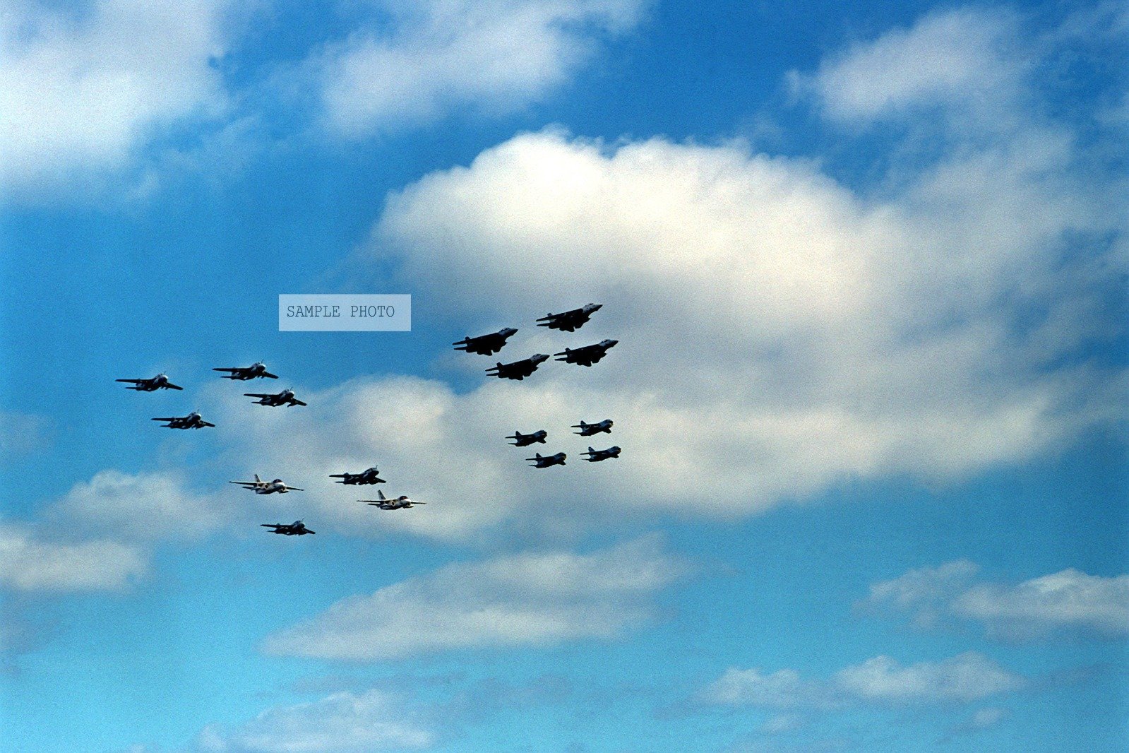 Buy Photo Naval aircraft fly in formation during a flyover ...