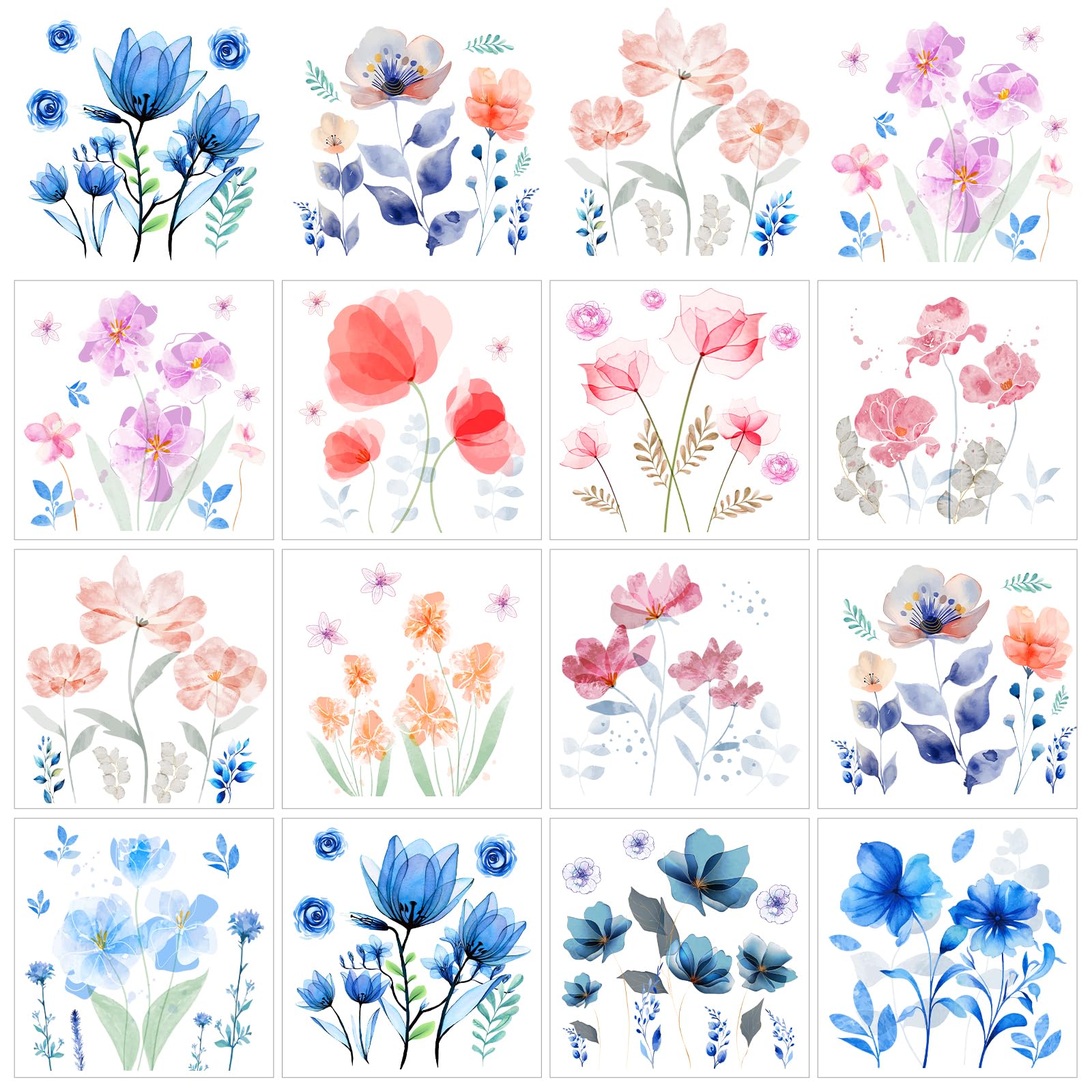 Amazon.com: Flower Rub on Transfers for Crafts - 12 Sheets Vintage ...